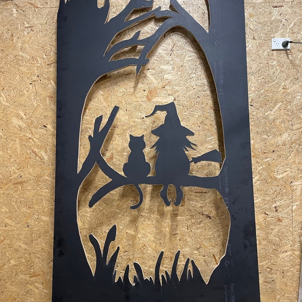 7ft Witch and Cat Template When Made. Printable Trace and Cut Halloween ...