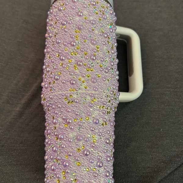 Rhinestone Heart 40oz Tumbler - Stainless Steel W/handle, Bling Dimond ...