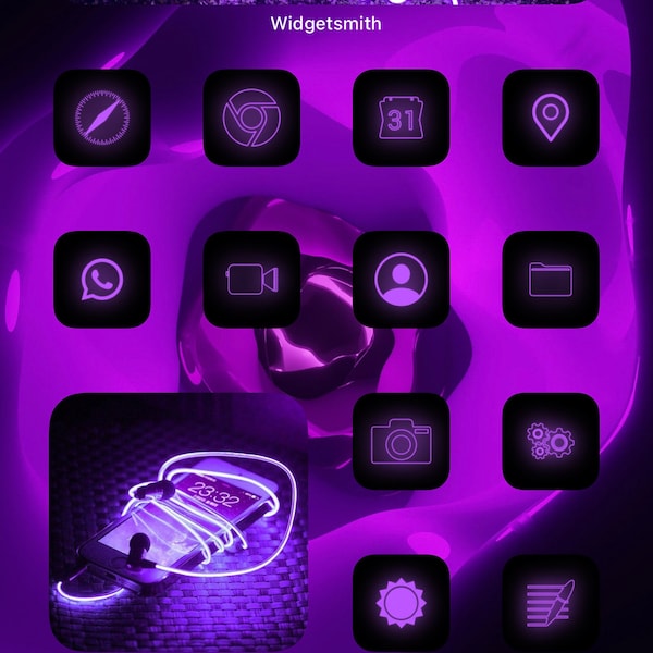 50,000+ MEGA NEON Ios Icons Pack Bundle | iPhone Ios 17 App Aesthetic ...