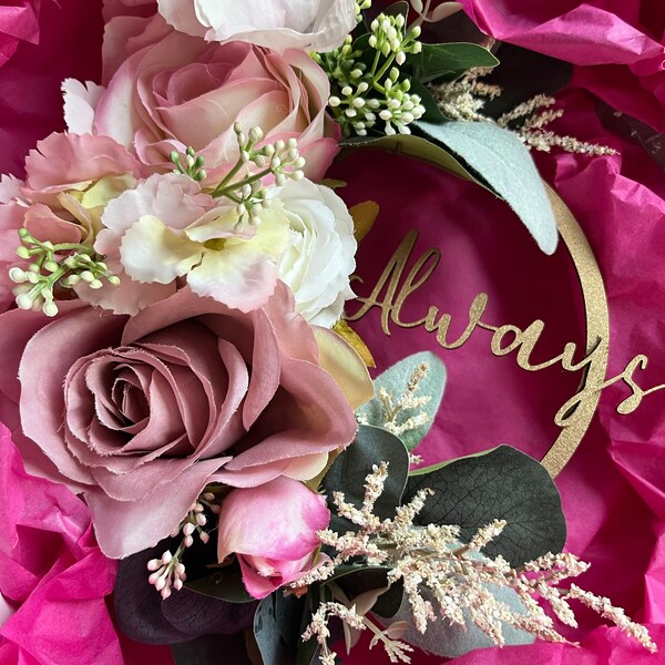 Floral Hoop Wreath Cake Topper - First Birthday Cake Topper, Floral ...