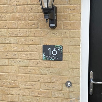 Rustic Slate House Sign Door Number Plaque - Etsy