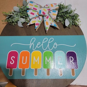 Summer Front Door Decor Hello Summer Popsicles Summer Door Hanger ...