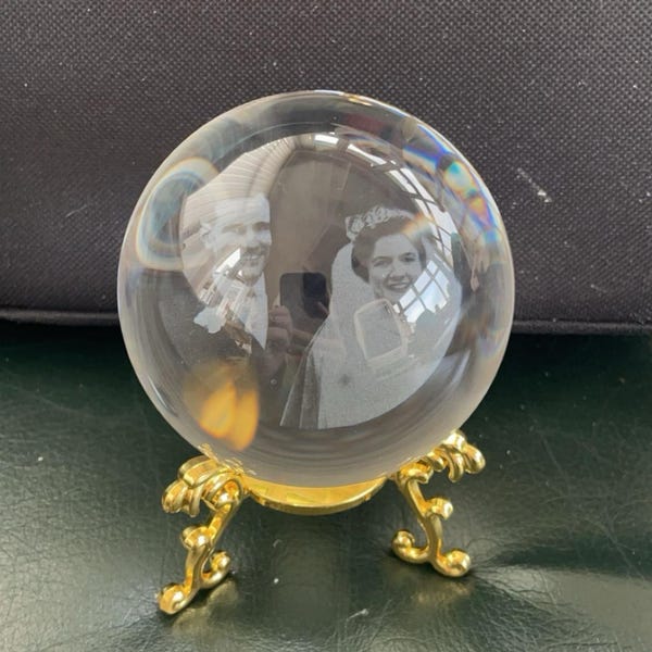 Custom 3D Photo Crystal Ball, Personalized Anniversary Gift - Etsy