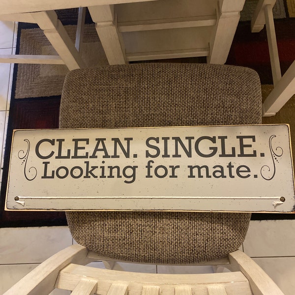 Laundry Room Decor, Clean Single Looking for a Mate 7" X 24" Sign ...