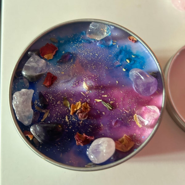 Trust the Universe: Rose Quartz, Amethyst Crystal Candle, Floral Citrus ...