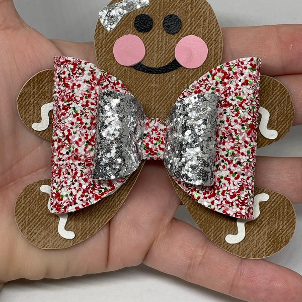 Christmas Gingerbread Bow Template, Christmas Bow SVG, Christmas SVG ...