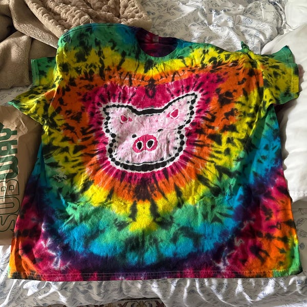 Hand Dyed Psychedelic Rainbow Peace Sign Tie Dye T-shirt, Hippie Tie ...