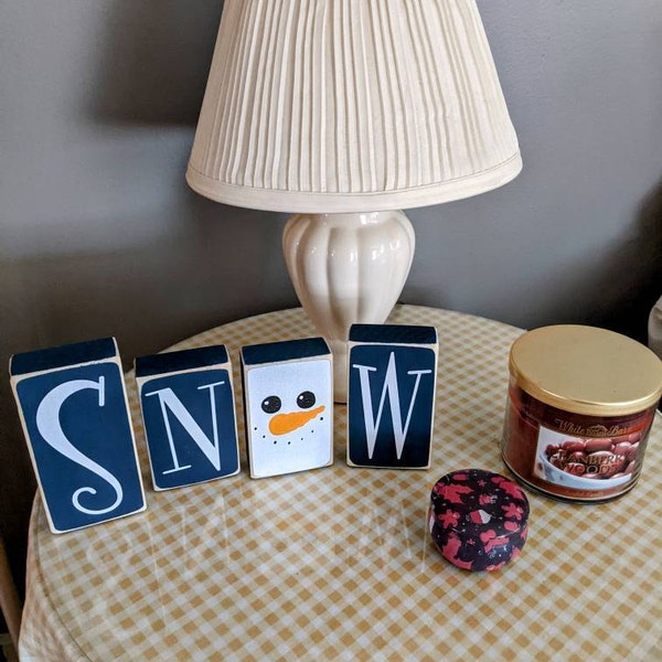 Snow Block Set | Home Decor | Christmas Decor | Christmas Wooden Block ...