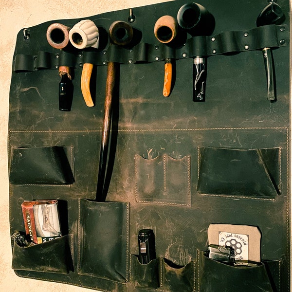 Leather Wall Rack for Holding Tobacco Pipes and Accessories, Wall Pipe ...
