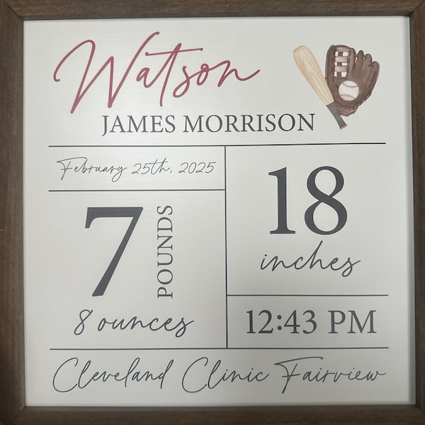 Custom Birth Statistics Wood Sign, Custom Nursery Sign, Baby Name Sign ...
