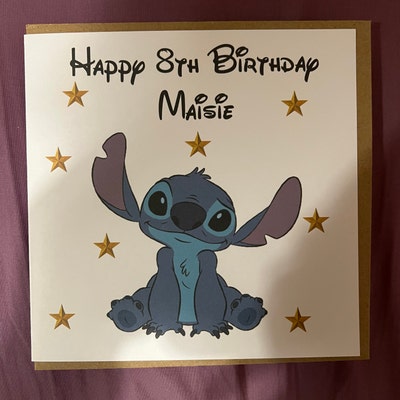 Personalised Stitch Birthday Card - Etsy