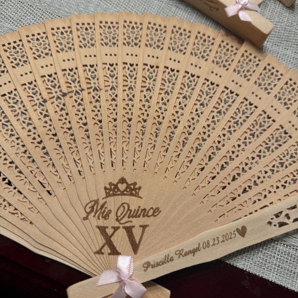Bulk Mis Quince Años Fans With Tassel, Personalized Handheld Fan ...