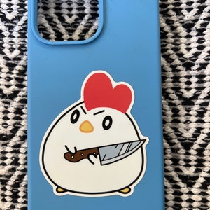 Chicken With a Knife Sticker - Etsy