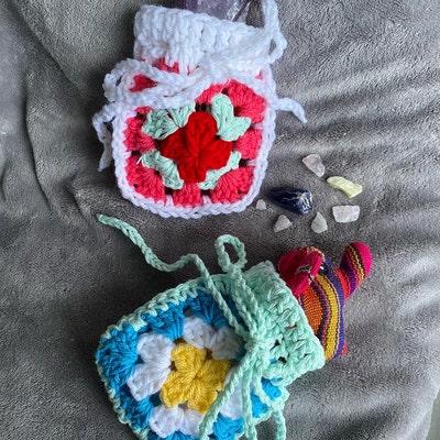 Crochet Crystal Pouch Pattern/ Crochet Trinket Pouch Pattern/ Granny ...