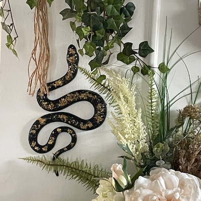 Snake Wall Hanging, Snake Wall Art, Alt Home Decor, Unusual Gift, Snake ...