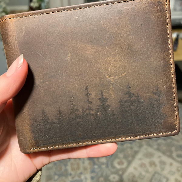 Men’s Rustic Leather Fishing & Fish Wallet. Multiple Designs and ...