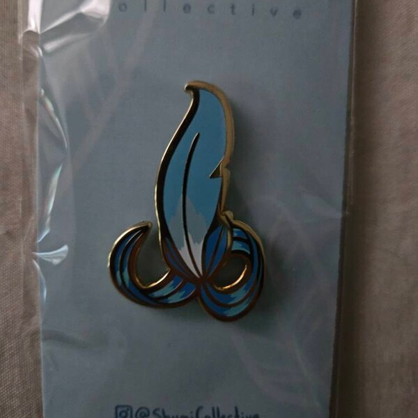 Harvest Moon Blue Feather Enamel Pin - Etsy