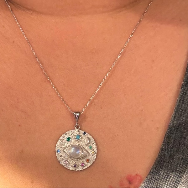 SHAMAN Medallion, 925k Sterling Silver Shaman Necklace, Pagan Talisman ...