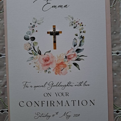 Luxury Communion or Confirmation Congratulations Card Personalised - Etsy