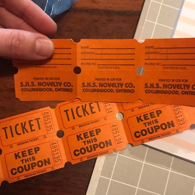 Two Part Tickets choice of Quantity / Choice of Colour / Numbered ...