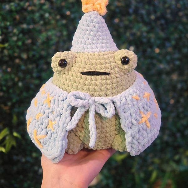 Jumbo Wizard Frog Crochet Pattern / Chunky Crochet Wizard Mage / US PDF ...