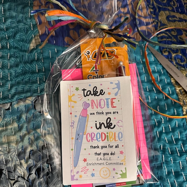 Teacher Appreciation Gift Tag, Marker Pen Take Note Inkcredible Teacher ...
