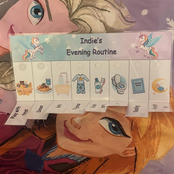 Personalised Handmade Visual Routine Chart Morning /evening Learning ...