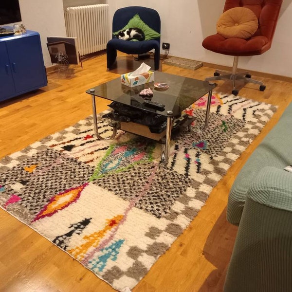 Large Red and White Checkered Rug, Moroccan Berber Checkered Rug ...