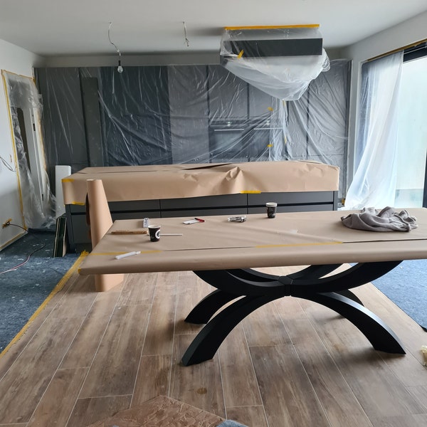 Modern Style Crossed Steel Profiles Dining Table Base for Your Unique ...