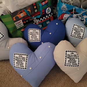 Heart Shaped Memory Pillow Made From a Loved Ones Shirt - Etsy