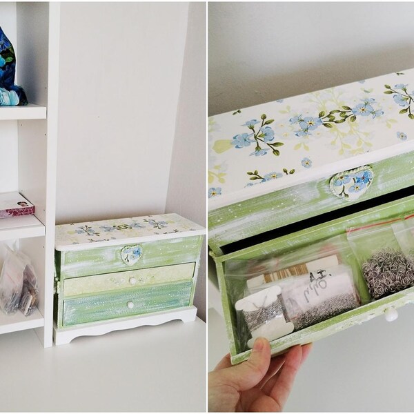 Vintage Tea Box, Tissue Box and Tray| Tea Box With 9 Compartments ...