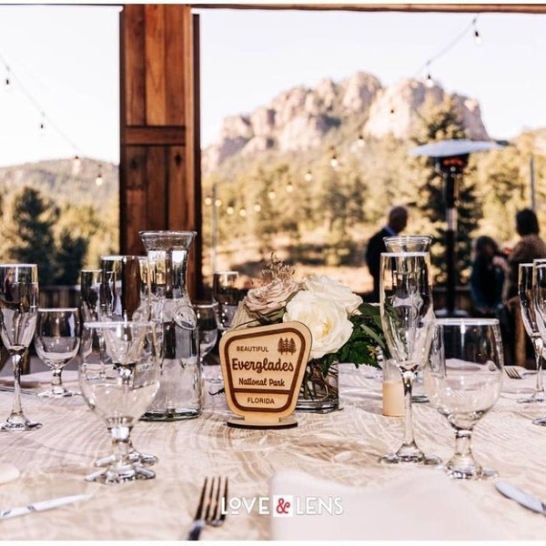 National Park Table Numbers - Laser Engraved Wood Signs for Weddings ...