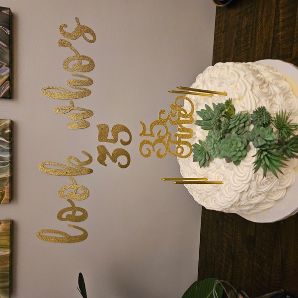 Glitter 35 and Fine, Thirty Five Topper, 35th Birthday, 35 Birthday ...