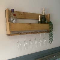 Wall Mounted Drinks Rack, Gin Shelf, Spirit Cabinet, Wine, Vodka ...