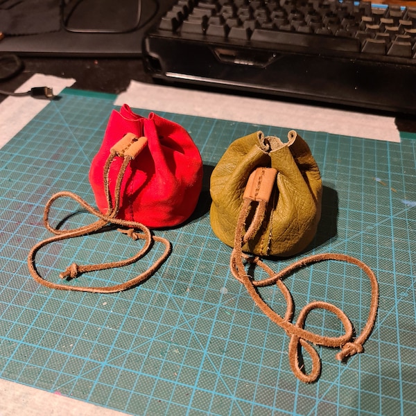 Leather Micro Drawstring Pouch Pattern. Template, DIY PDF Download With ...