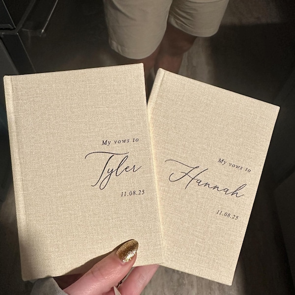 2 Vow Books My Vows to - Hard Cover Wedding Ceremony or Elopement Vow ...