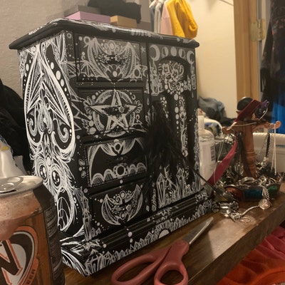 Custom GOTH Gothic Black Wooden Plastic Storage BOX Decorative - Etsy