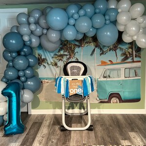 Westfalia DIY Balloon Garland / the Big One 1st, Modern Surf Birthday ...