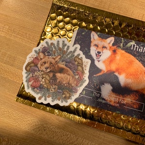 Fig the Fox Weatherproof Sticker - Etsy