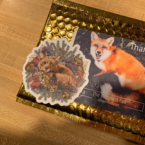 Fig the Fox Weatherproof Sticker - Etsy