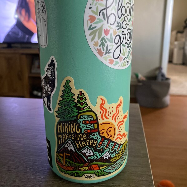 HIKING MAKES Me HAPPY // Weatherproof Outdoor Sticker // Vinyl 4 ...