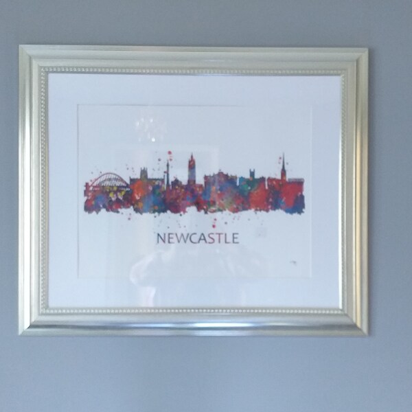 Newcastle Skyline Watercolor Print Newcastle Upon Tyne Newcastle ...