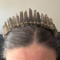 The Lydia Smoky Quartz Crown raw Black Crystal Quartz Crown / Tiara ...