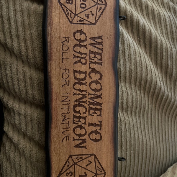 Personalized Rustic Dnd Wood Sign - Dungeons and Dragons - Roll for ...