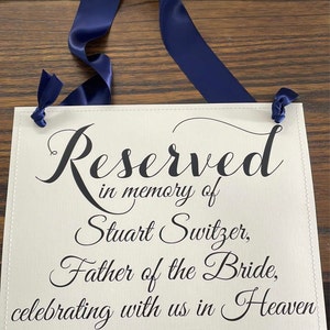 Personalized Memorial Sign Reserved in Memory of custom Name - Etsy