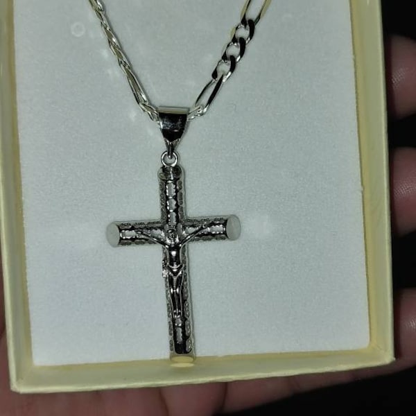 Solid 925 Sterling Silver Figaro Chain, 3mm Silver Necklace for Men and ...