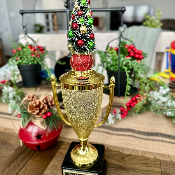 Best Decorated Tree or House Most Holiday Spirit Christmas Trophy Ugly ...