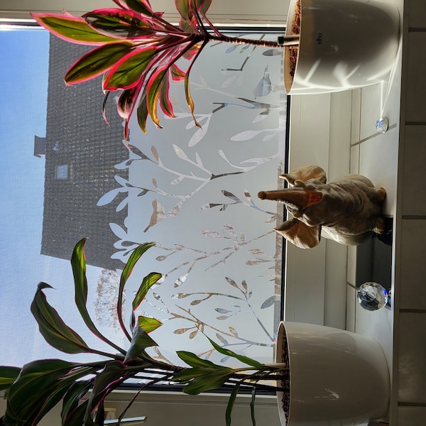 Window Film Grass Branch Privacy Film Window Frosted Glass Film Sticker ...