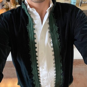 Dark Blue Moroccan Velvet Jacket Moroccan Embroidered Jacket - Etsy