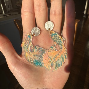 Iridescent Sun and Moon Earrings 90s Earrings Mismatched - Etsy